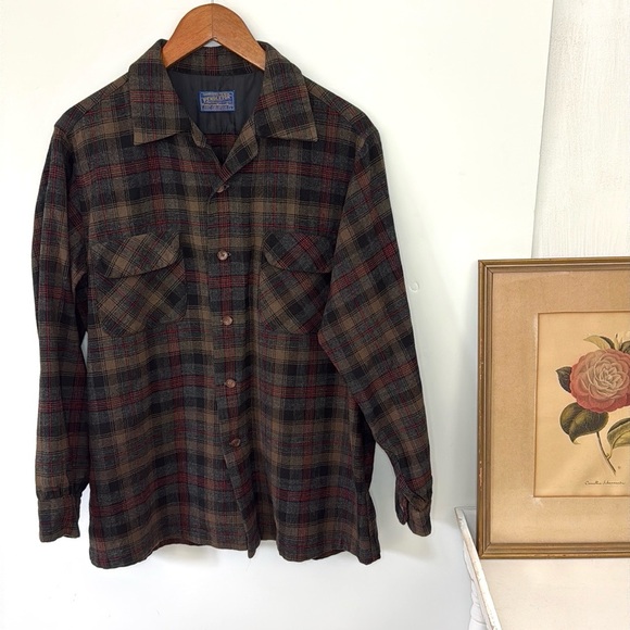 Pendleton | Shirts | Pendleton Virgin Wool Plaid Button Down Shirt Sz L ...